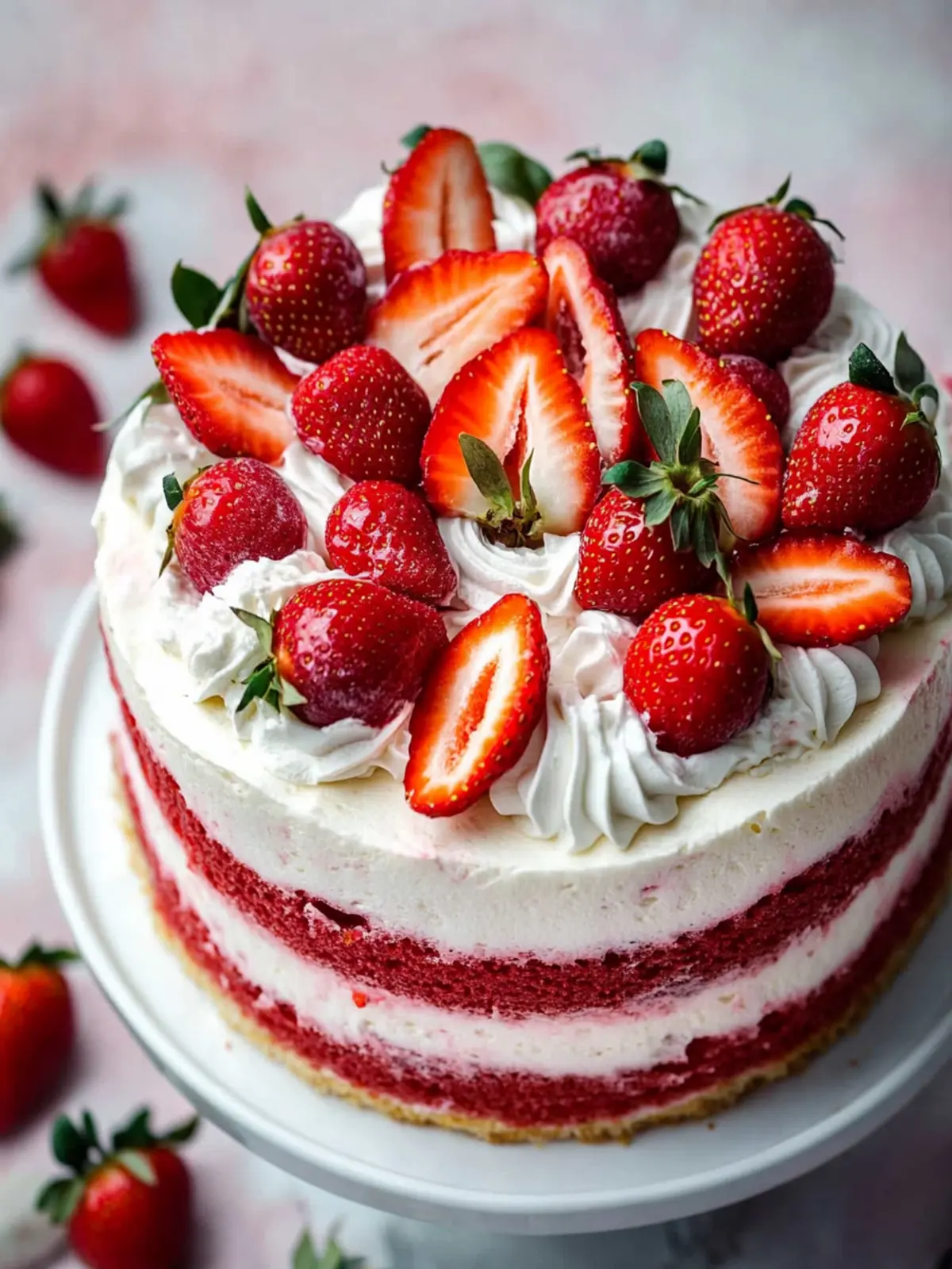 Irresistible Strawberry Shortcake Cake with Fluffy Sponge